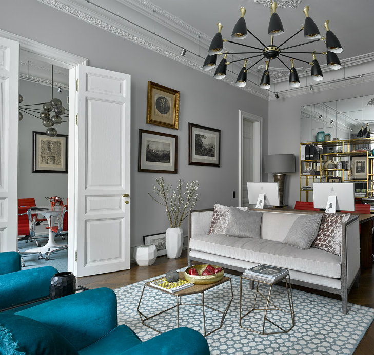 Office in Russia featuring mid-century modern furniture & lighting ...